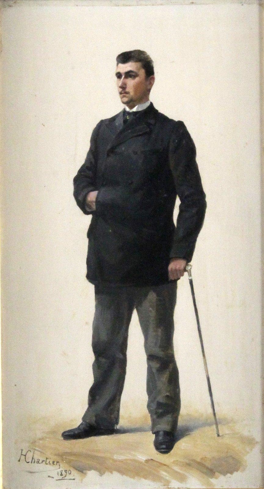 Henri Georges Jacques Chartier | Portrait of a Man with a Cane (1890 ...