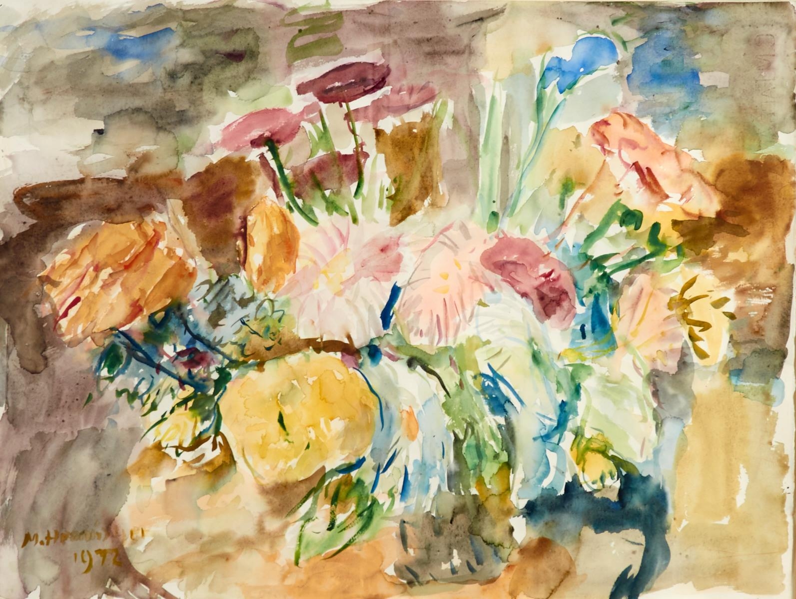 Manfred Henninger | Stilleben mit Blumen (1972) | MutualArt