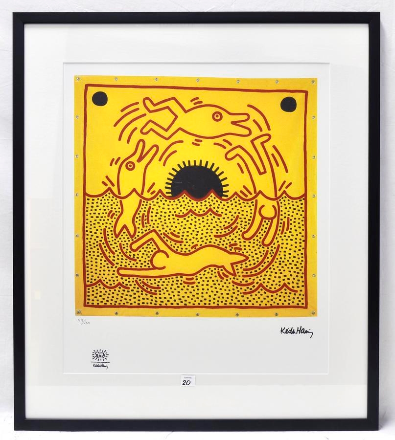 Keith Haring | Jumping Dolphin Fish Body Twister | MutualArt