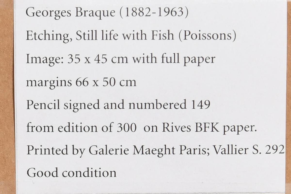 Georges Braque | Still Life With Fish | MutualArt