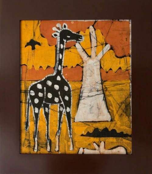 Ousman Bah | Żyrafa na tle baobabu | MutualArt