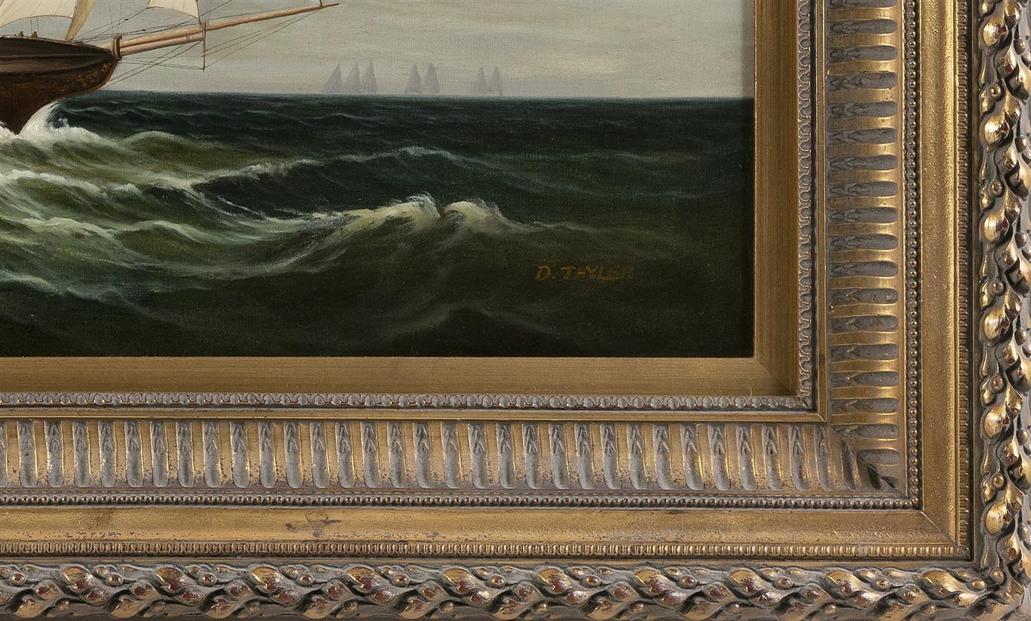 D. Taylor | Two-masted schooner in a storm. | MutualArt