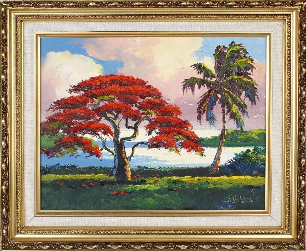 James Gibson | Royal Poinciana tree with stunning clouds and water in ...