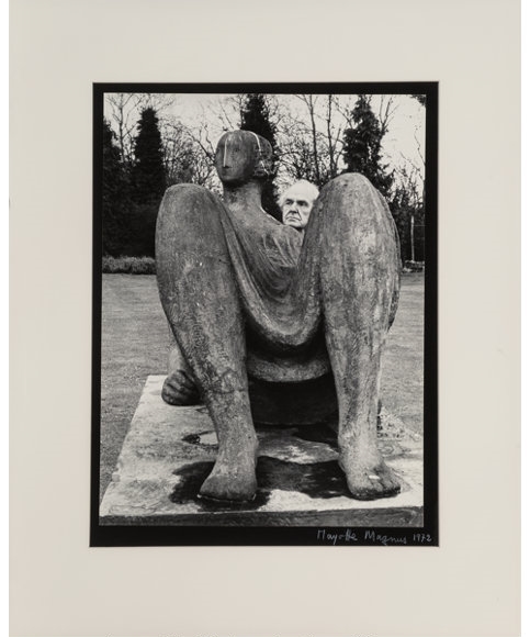 Mayotte Magnus | Henry Moore Standing Behind one of his Pieces (1972 ...