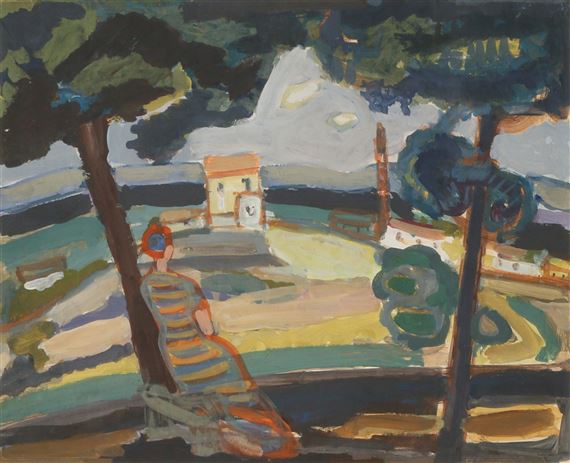 Avraham Naton | Figure in the Landscape | MutualArt