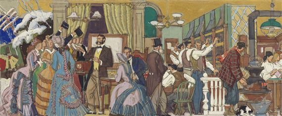 Dean Cornwell | Study for 'Telephone Men and Women at Work' (ca. 1947 ...