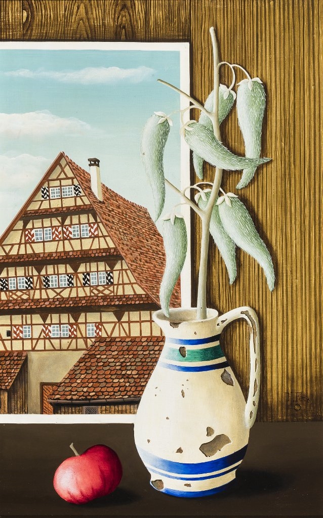 Helmut Fetz | Stilleben mit altem Rathaus Bregenz (1977) | MutualArt