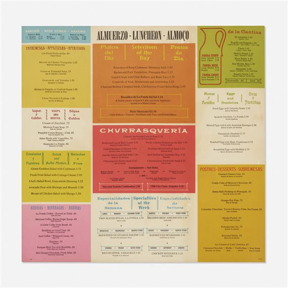 Alexander Girard | La Fonda Del Sol menu | MutualArt