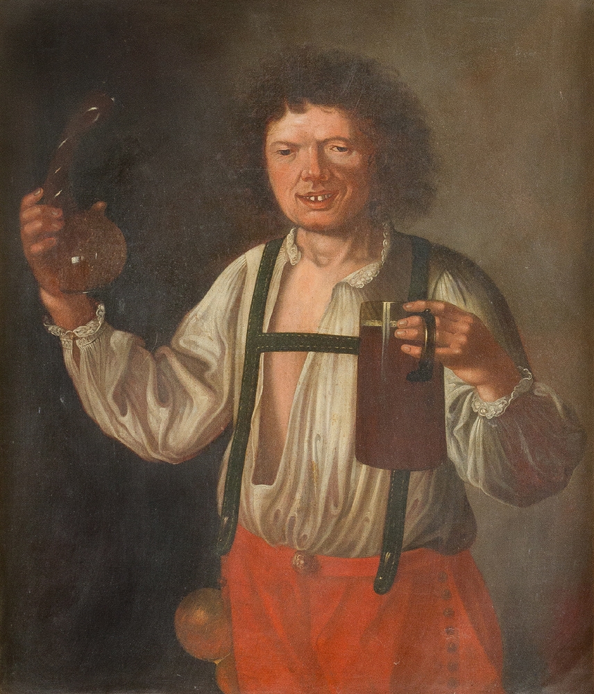 Albrecht Kauw | Portrait of a funny drinker in traditional dress ...