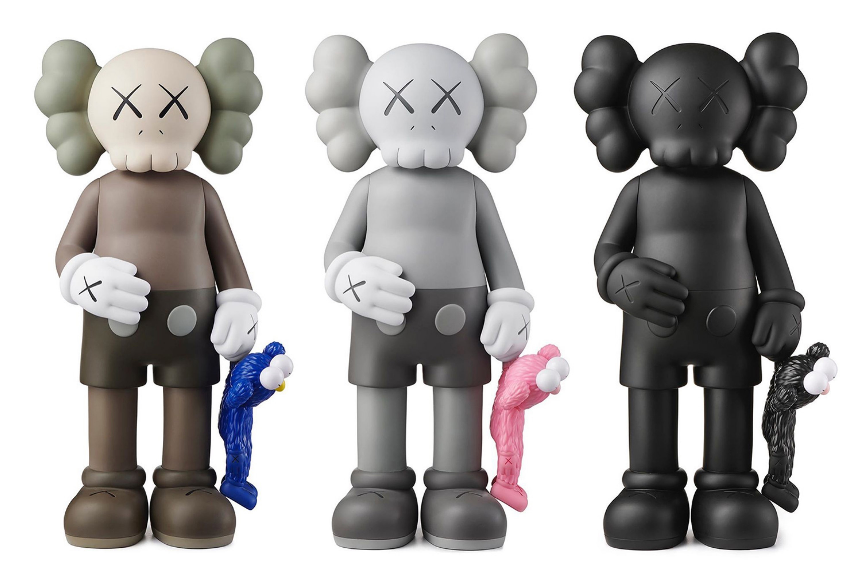 KAWS | Three Works: Share (Black, Brown, Grey) (2020) | MutualArt