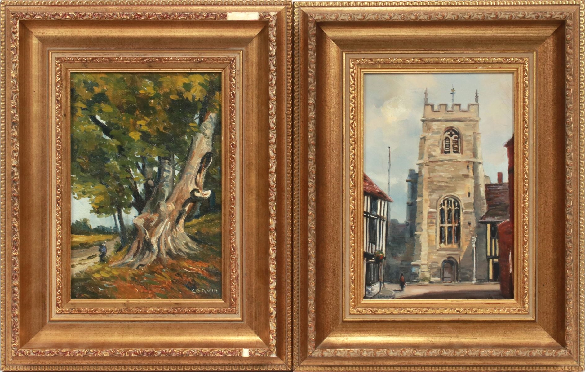 John Corvin | OIL ON CANVAS & CANVAS BOARD, 2 PCS | MutualArt