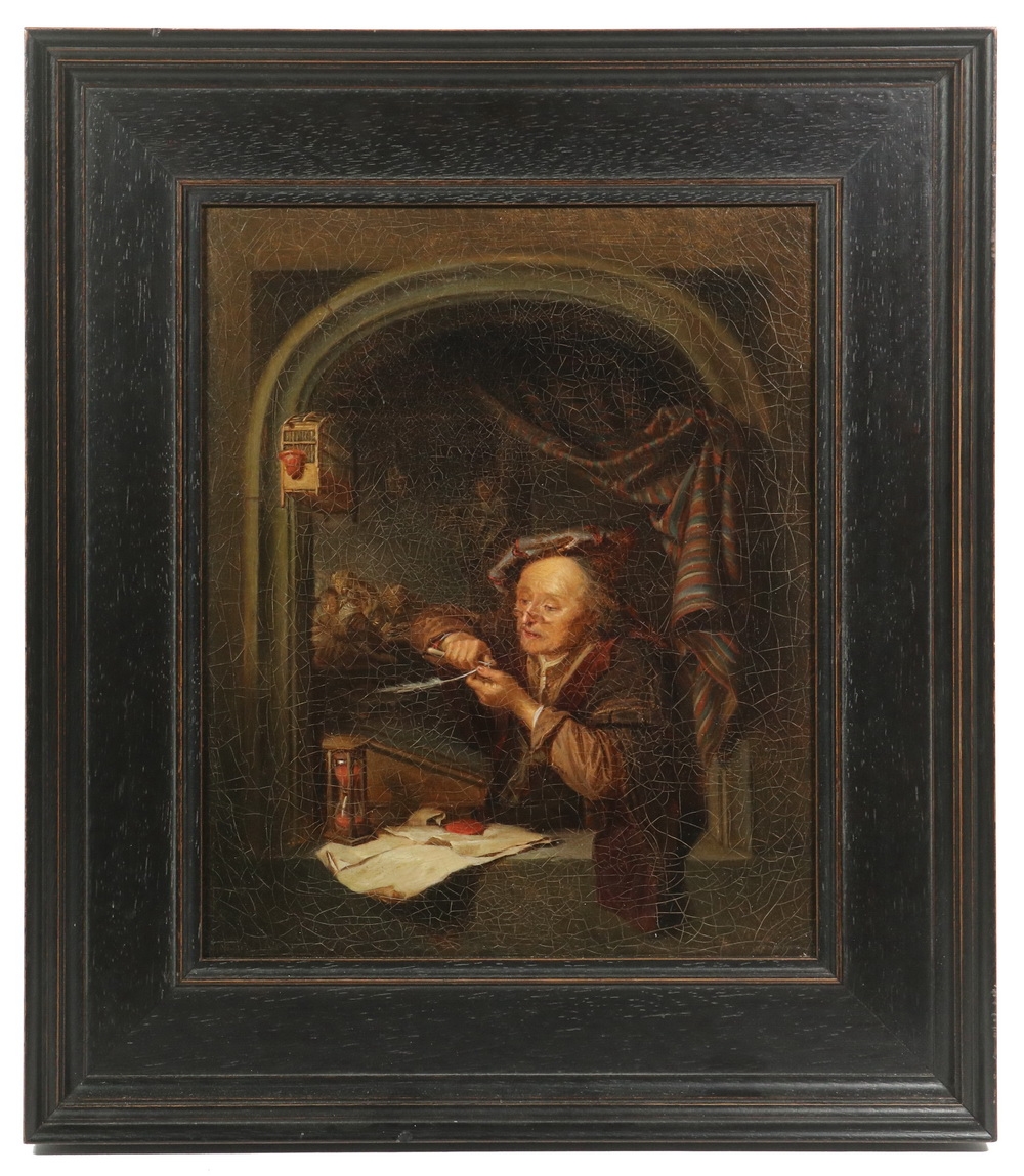 Continental School, 17th Century | Scholar Sharpening His Quill | MutualArt