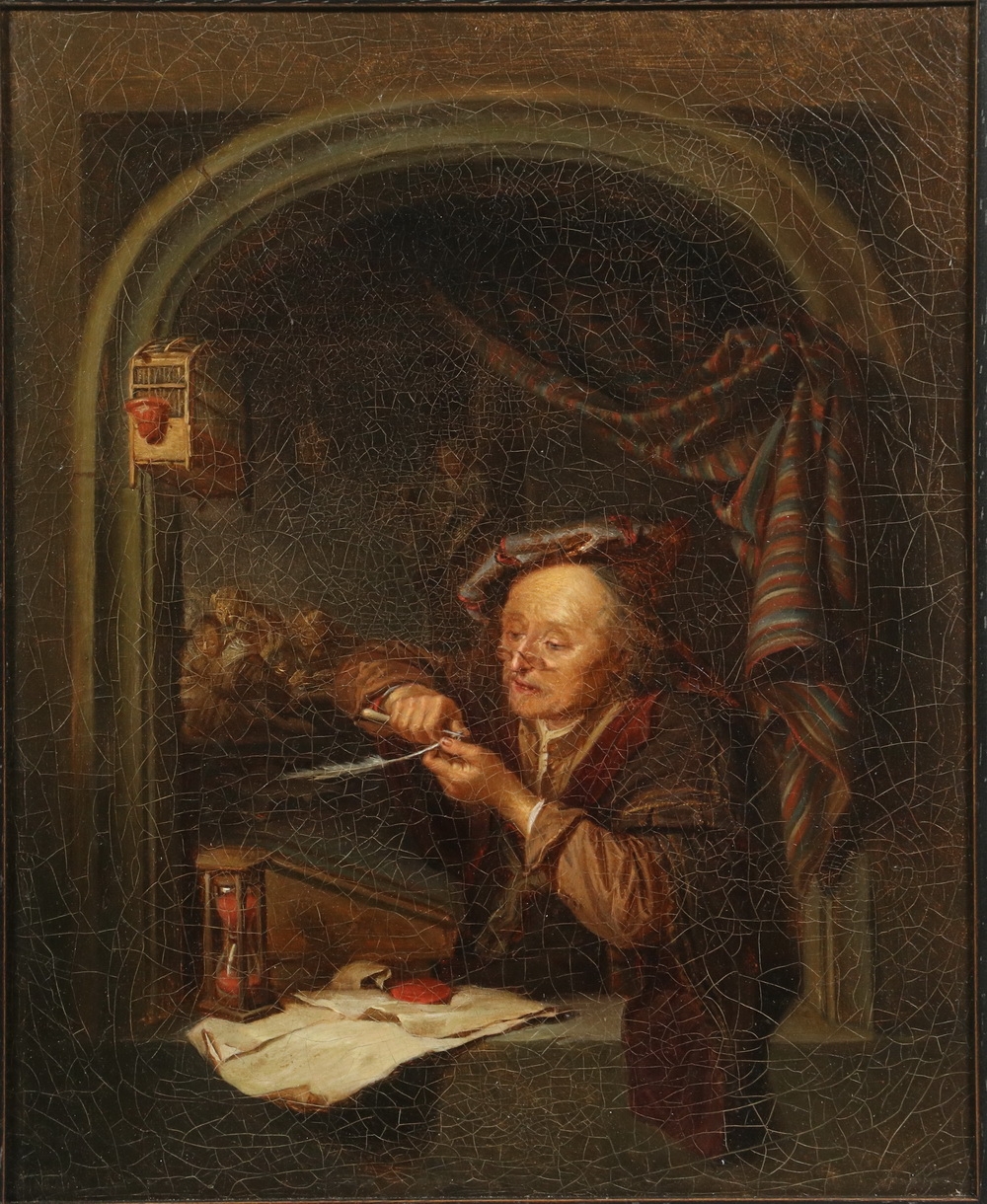 Continental School, 17th Century | Scholar Sharpening His Quill | MutualArt