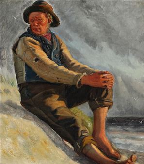 Michael Peter Ancher | Sailor with sou' wester at the helm | MutualArt