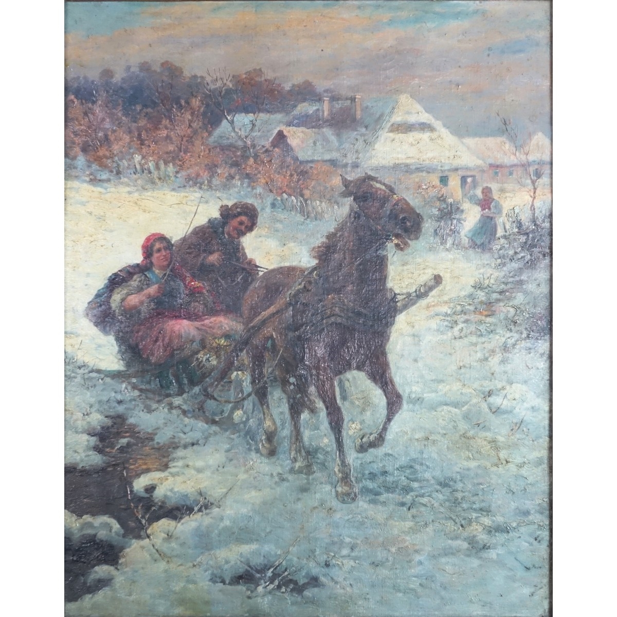 Russian School, 19th Century | Winter Scene with Troika | MutualArt