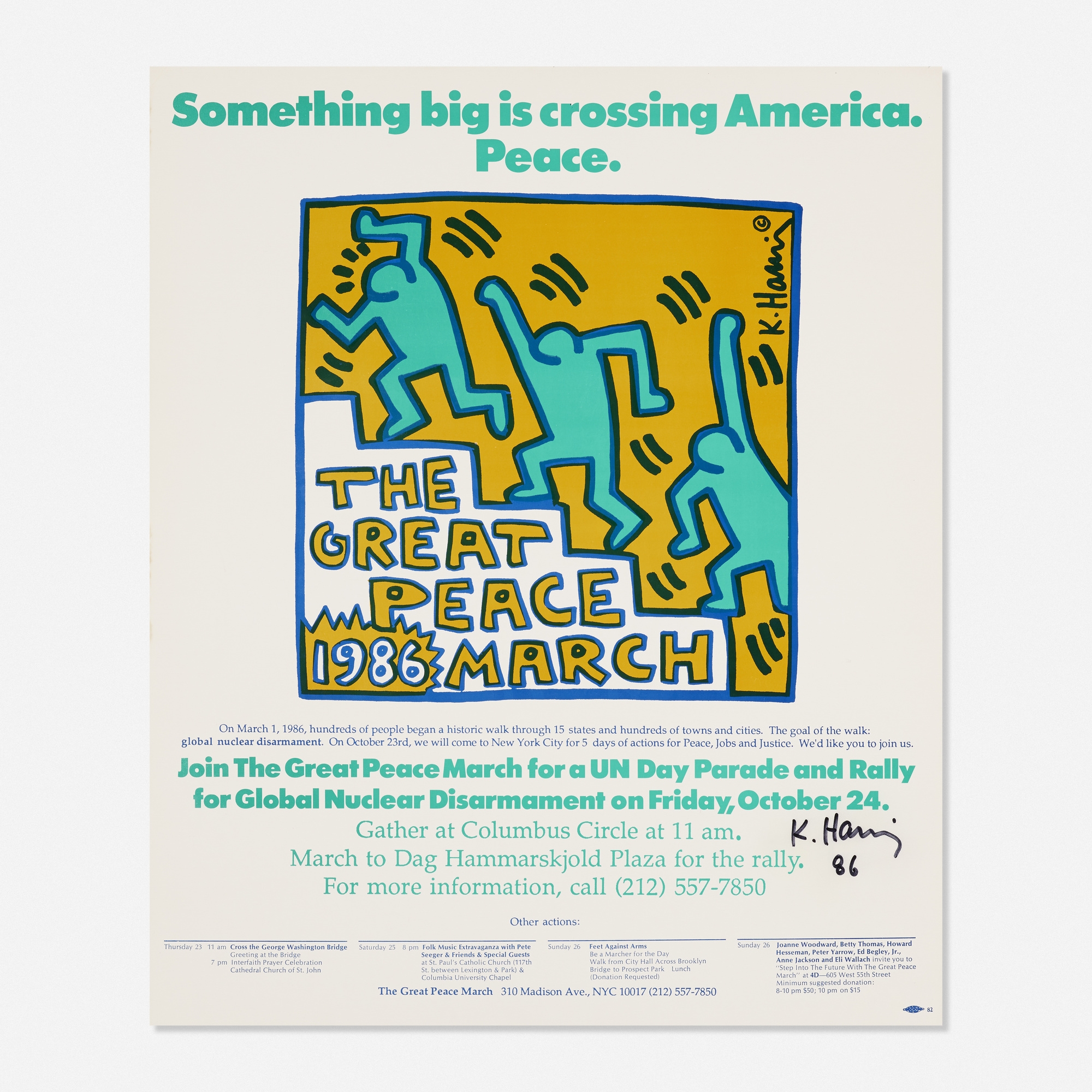 Keith Haring | The Great Peace March poster (1986) | MutualArt
