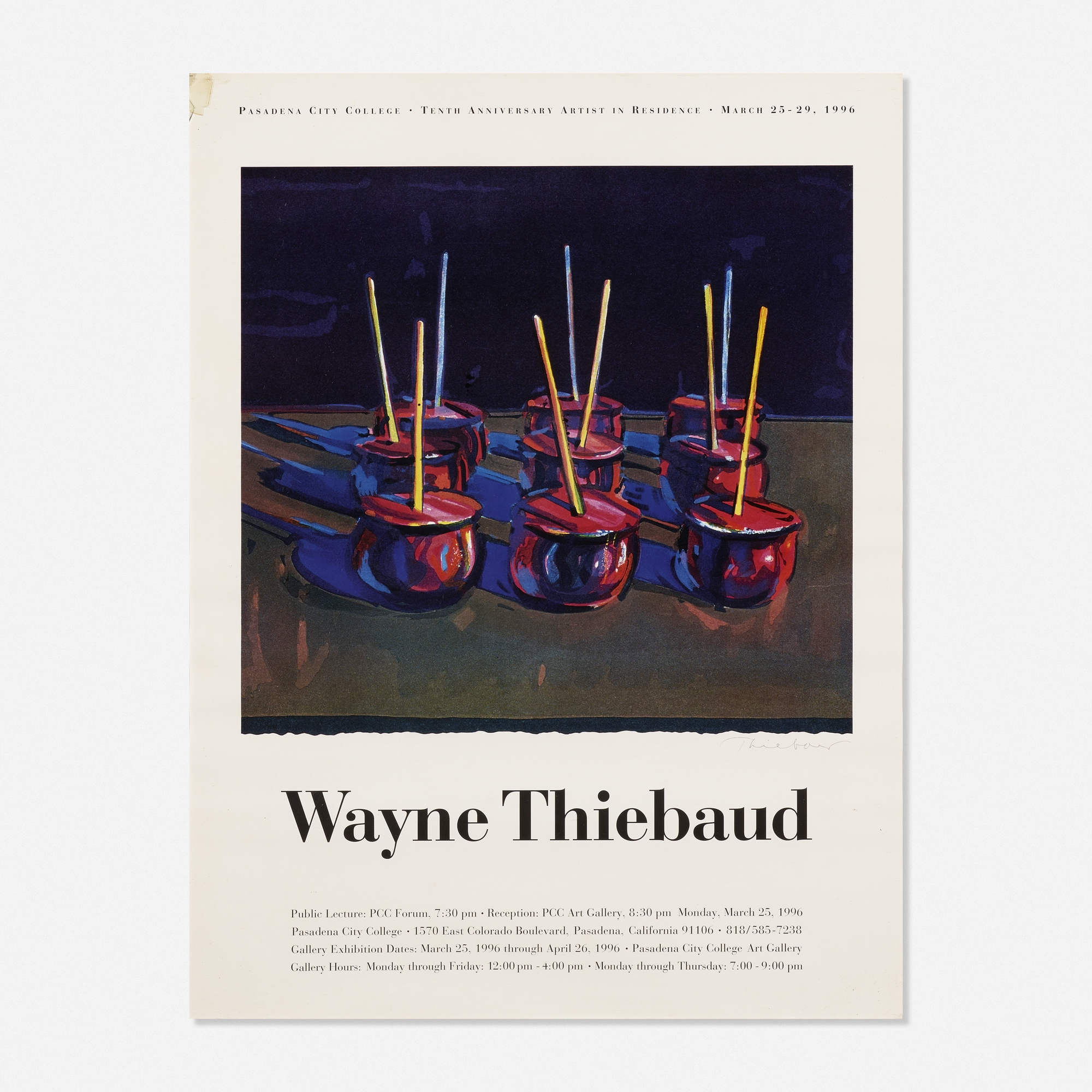 Wayne Thiebaud | Bakery case (1996) | MutualArt