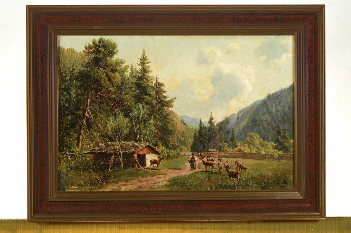 Otto von Ruppert | red deer in the enclosure | MutualArt