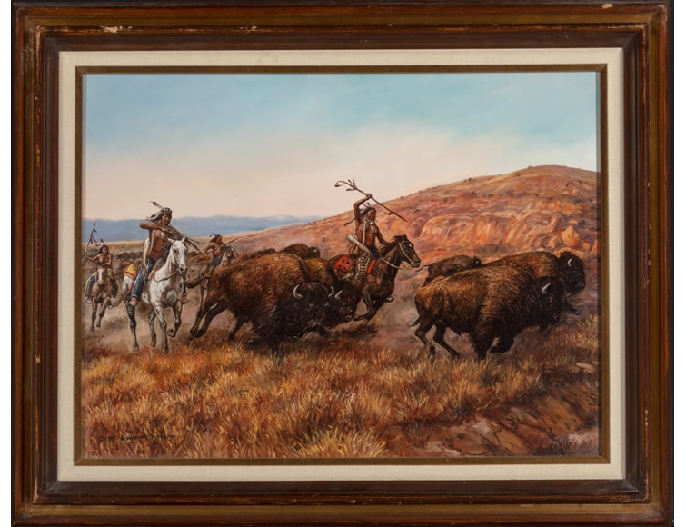 Hubert Wackermann | Buffalo Hunt (1983) | MutualArt