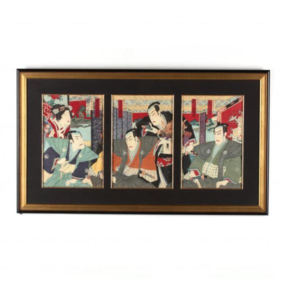 Toyohara Kunichika | Triptych of Kabuki Actors | MutualArt