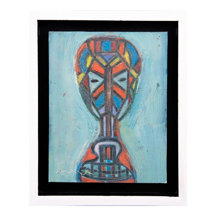 Víctor Chaca | Head on blue background | MutualArt