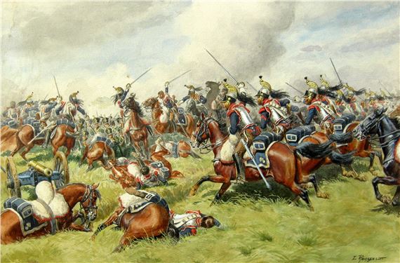 Lucien Rousselot | Battle Scene (probably the Battle of Waterloo ...
