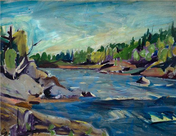 Carl Sprinchorn | Looking Down Whetstone Falls (1944) | MutualArt