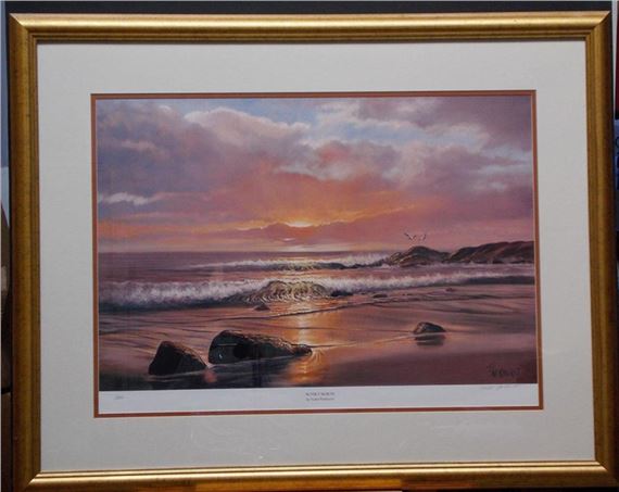 Violet Parkhurst | Wetsand And Sparkling Surf And Sunset Serene | MutualArt