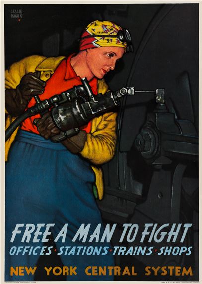 Leslie Darrell Ragan | FREE A MAN TO FIGHT / NEW YORK CENTRAL SYSTEM. . (1943) | MutualArt