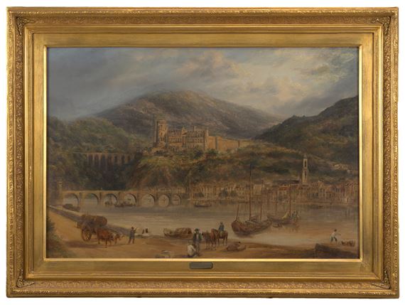 Henry Gritten | European River Landscape (Possibly Heidelberg, Germany ...