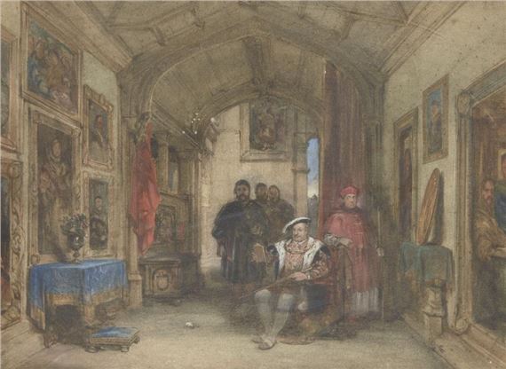 George Cattermole | Henry VIII seated in an interior with attendants ...