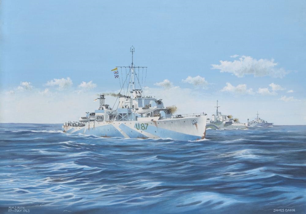 James Dann | Three works : HMS Wye 1944; HMS Kite 29th July 1943 and ...