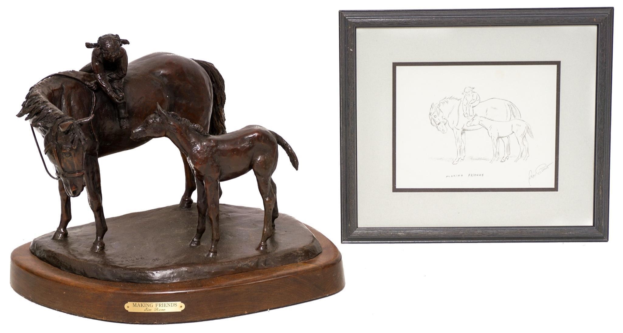 Jim Reno | Two works: Making Friends (2) | MutualArt