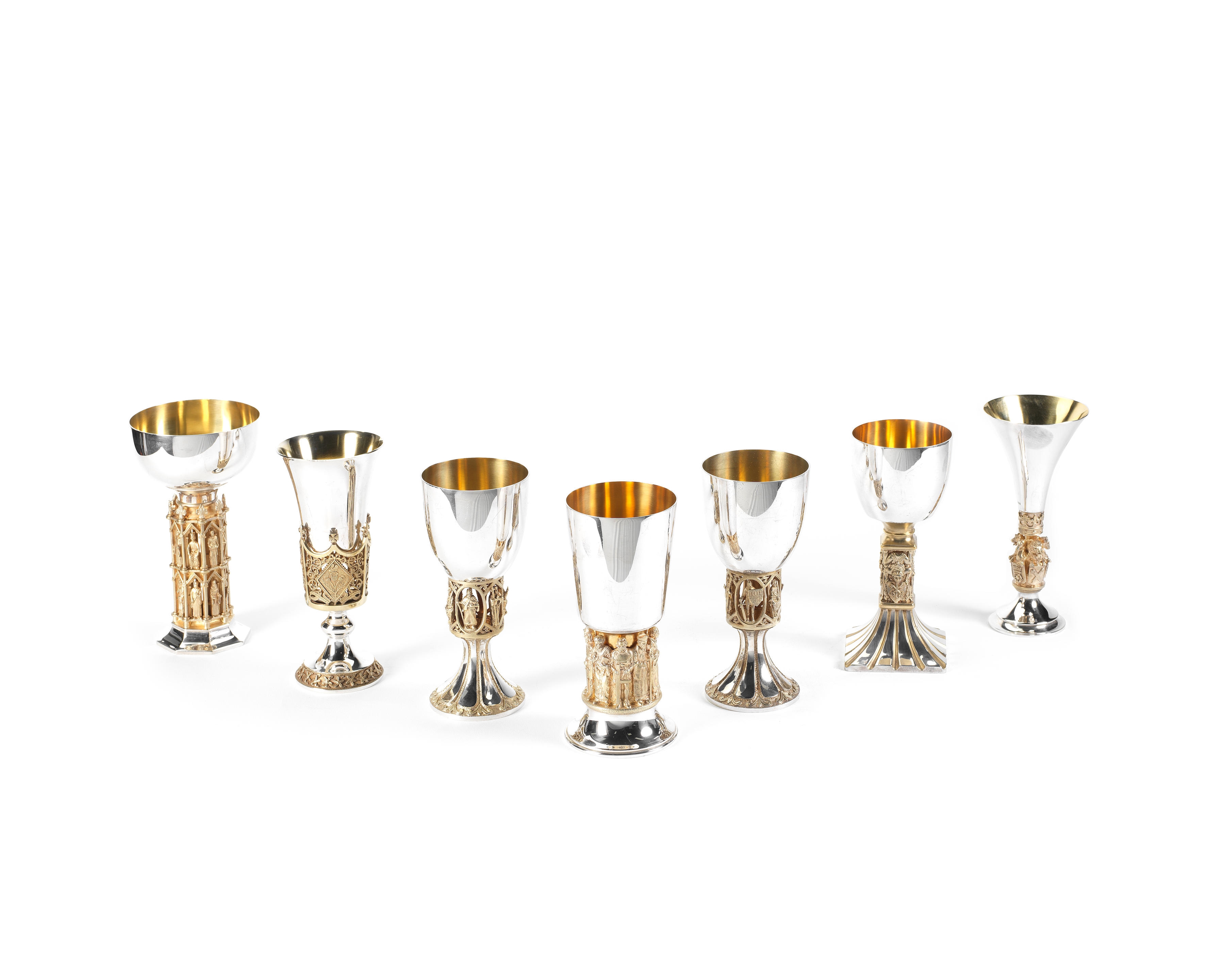 Hector Miller | Seven silver and silver-gilt commemorative goblets ...
