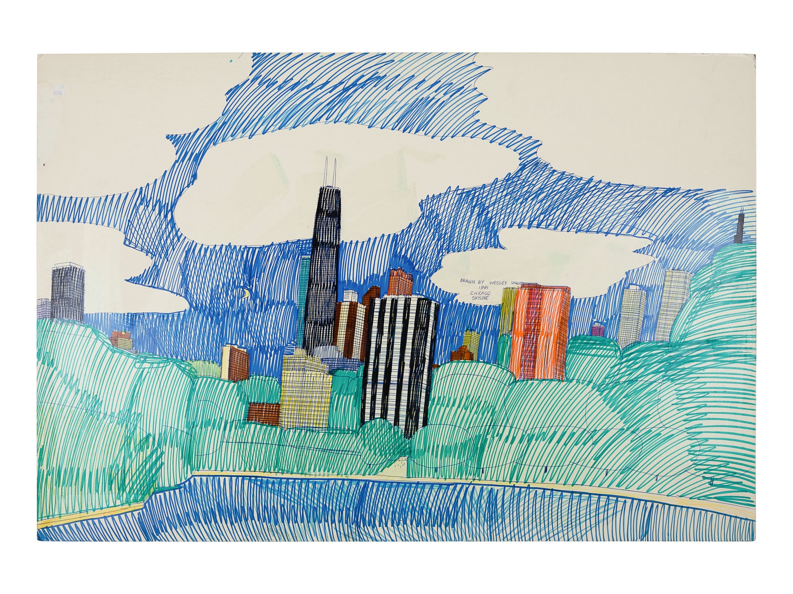 Wesley Willis | Chicago Skyline (1991) | MutualArt