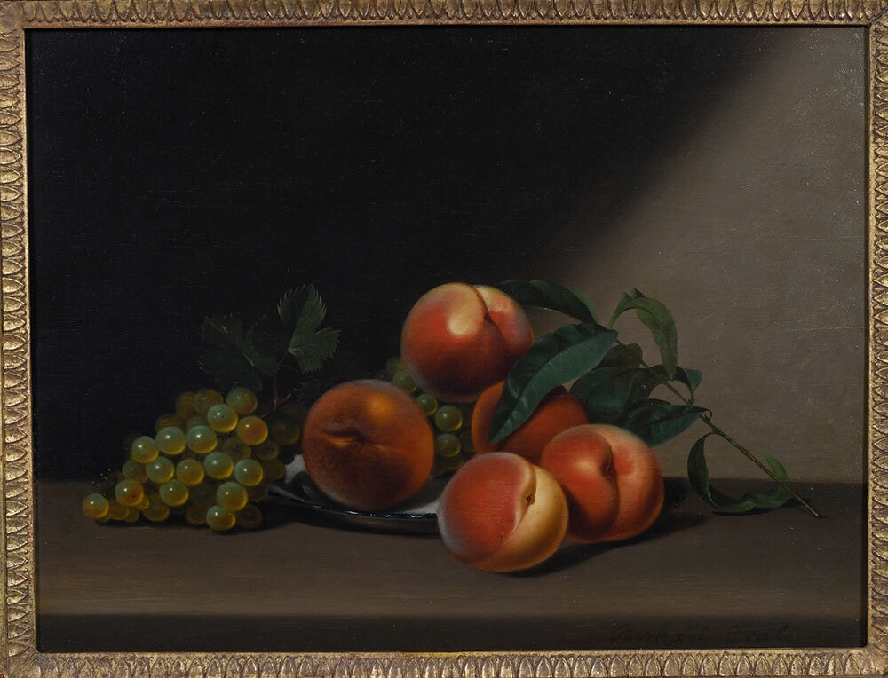 Raphaelle Peale | Still Life with Peaches and Grapes (1822) | MutualArt