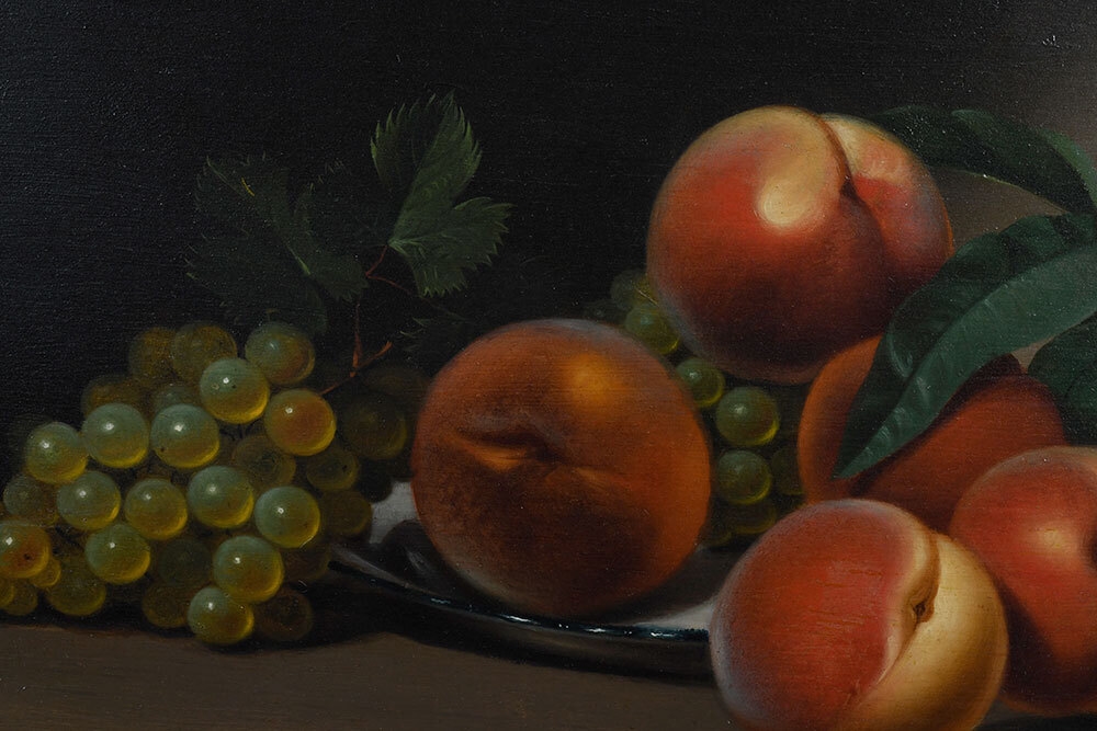 Raphaelle Peale | Still Life with Peaches and Grapes (1822) | MutualArt