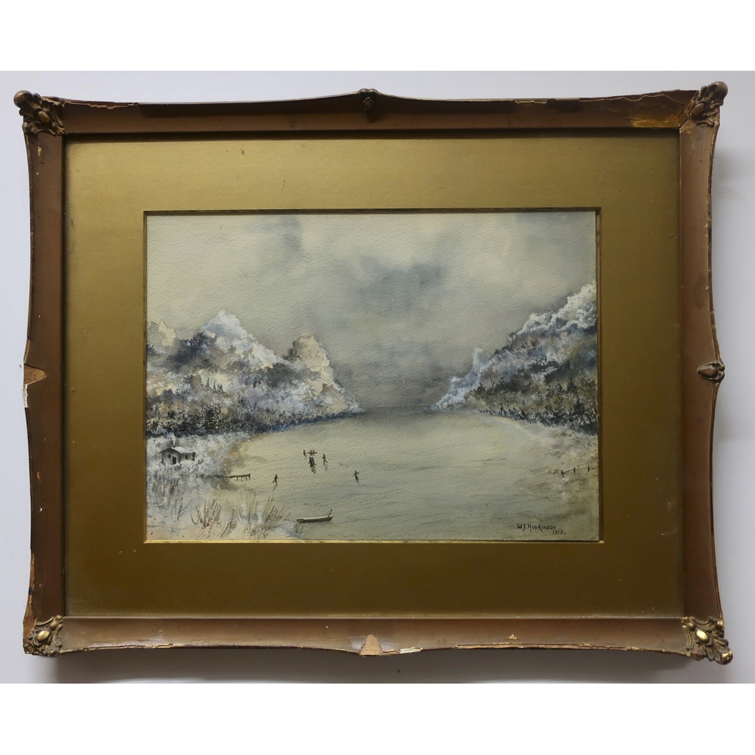 William John Hopkinson | SKATERS ON A FROZEN LAKE (1913) | MutualArt