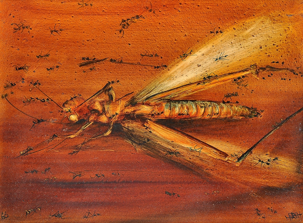 Kevin Charles Hart | Dragonfly and Bull Ants | MutualArt