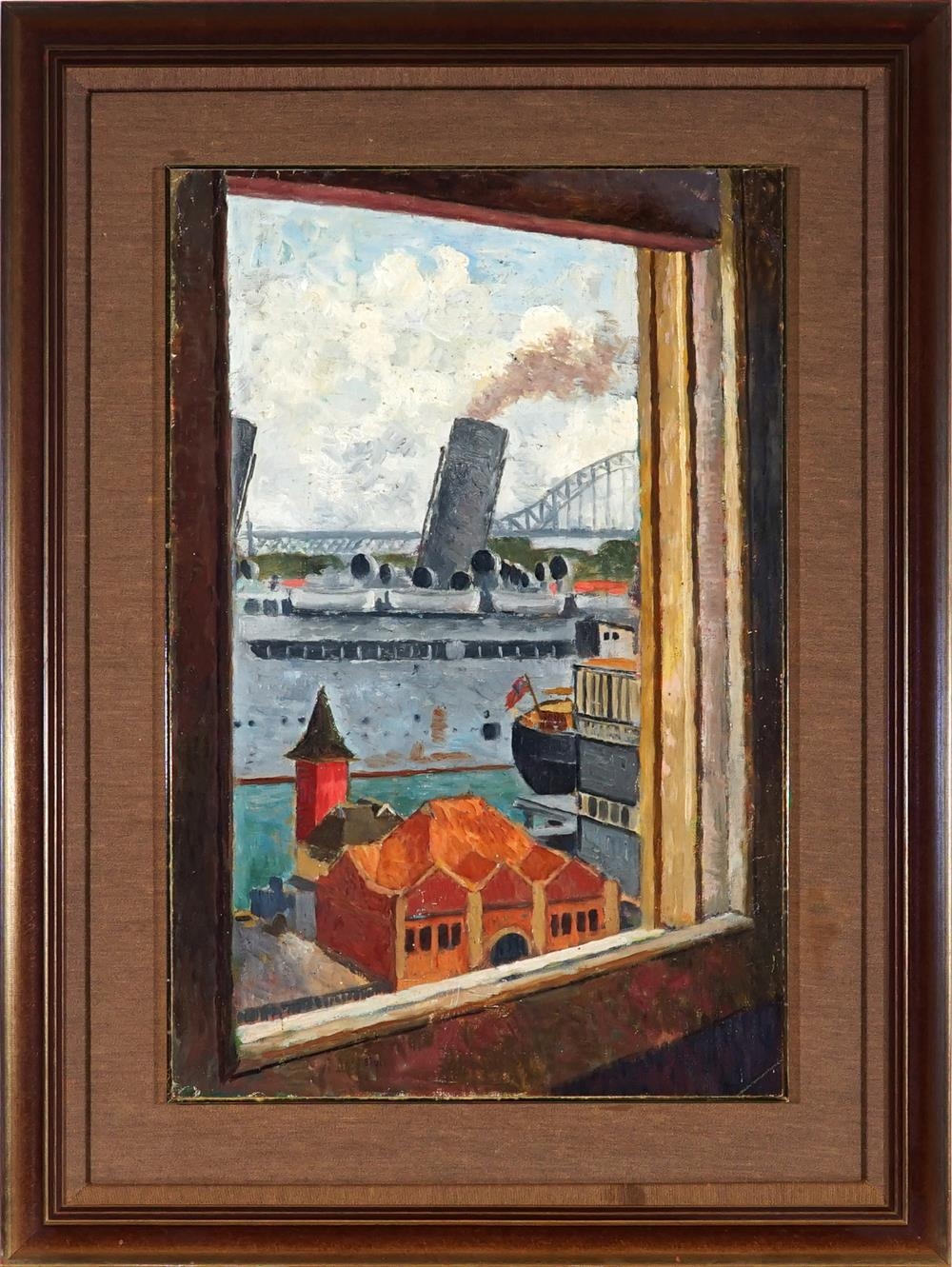 Roland Wakelin | Aquitania through Studio Window (Circa 1939) | MutualArt