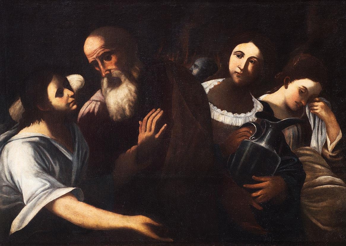 Neapolitan School, 17th Century | Loth e le figlie in fuga da Sodoma | MutualArt