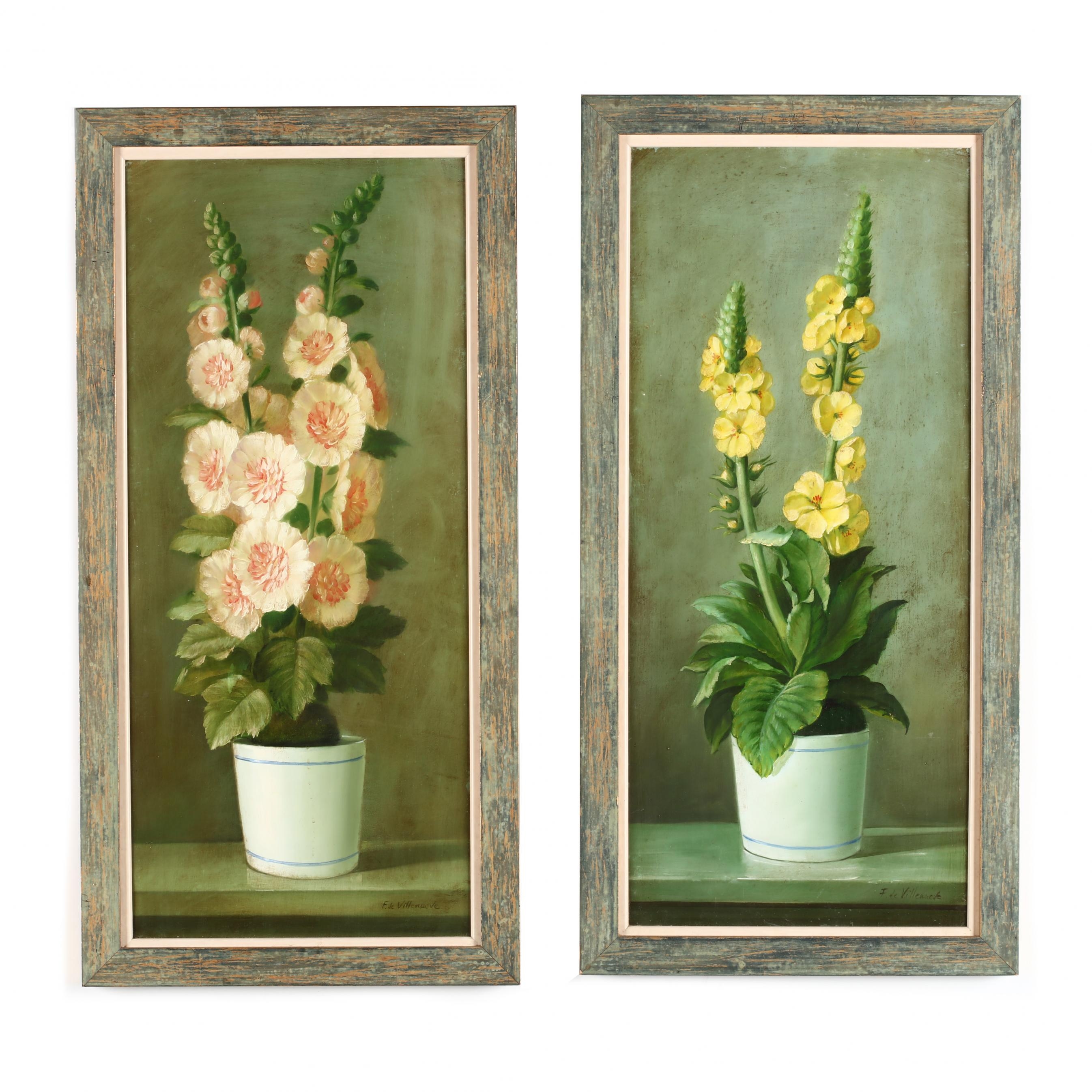 Fabrice de Villeneuve | Two works: Floral Still Lifes | MutualArt