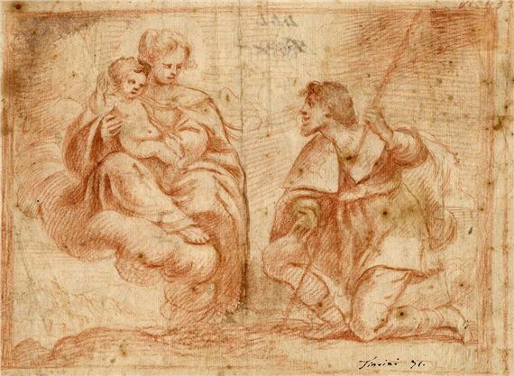 Alessandro Tiarini | Madonna col Bambino adorata da San Rocco | MutualArt