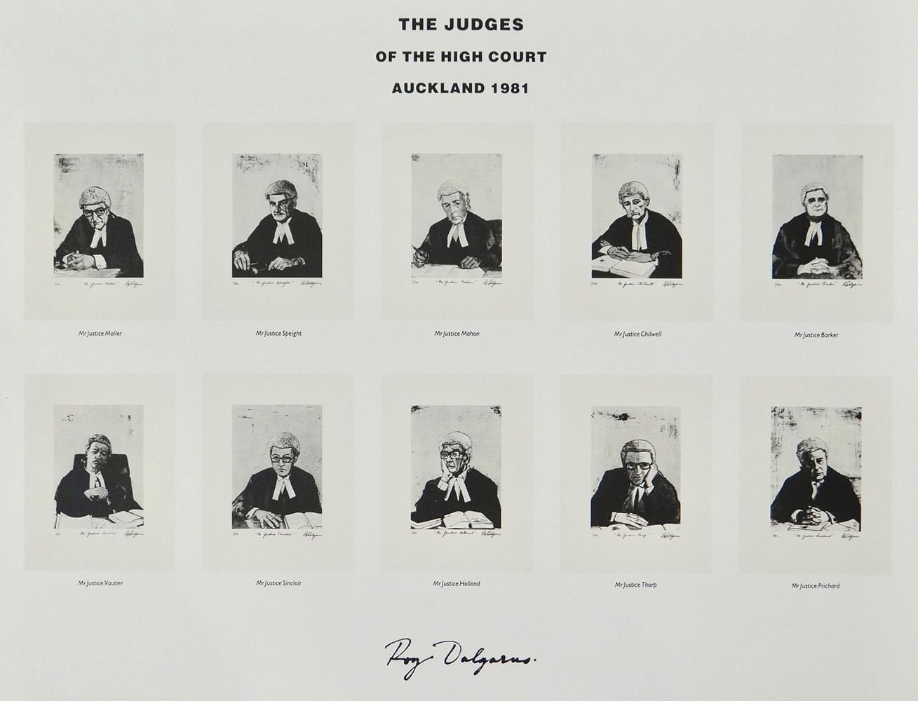 Roy Dalgarno | Ten Works: The Judges of the High Court, Auckland (1981 ...