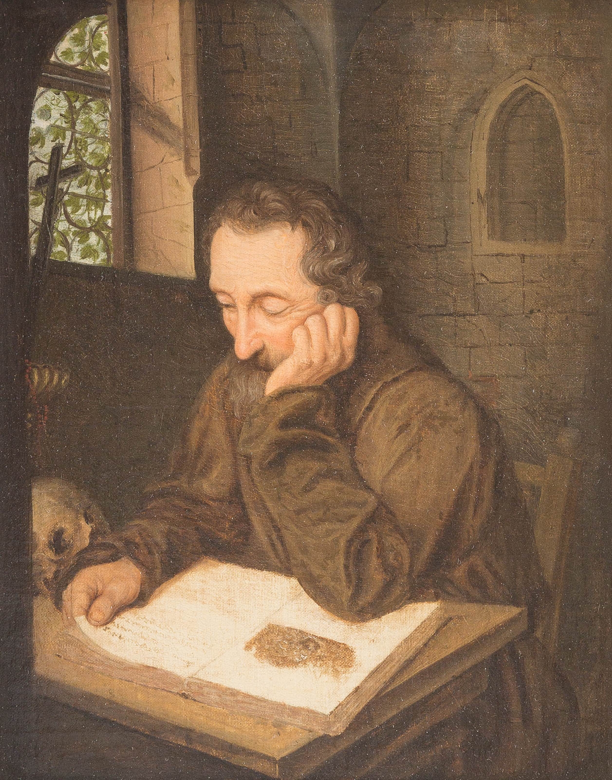 German School, 19th Century | Monk reading | MutualArt
