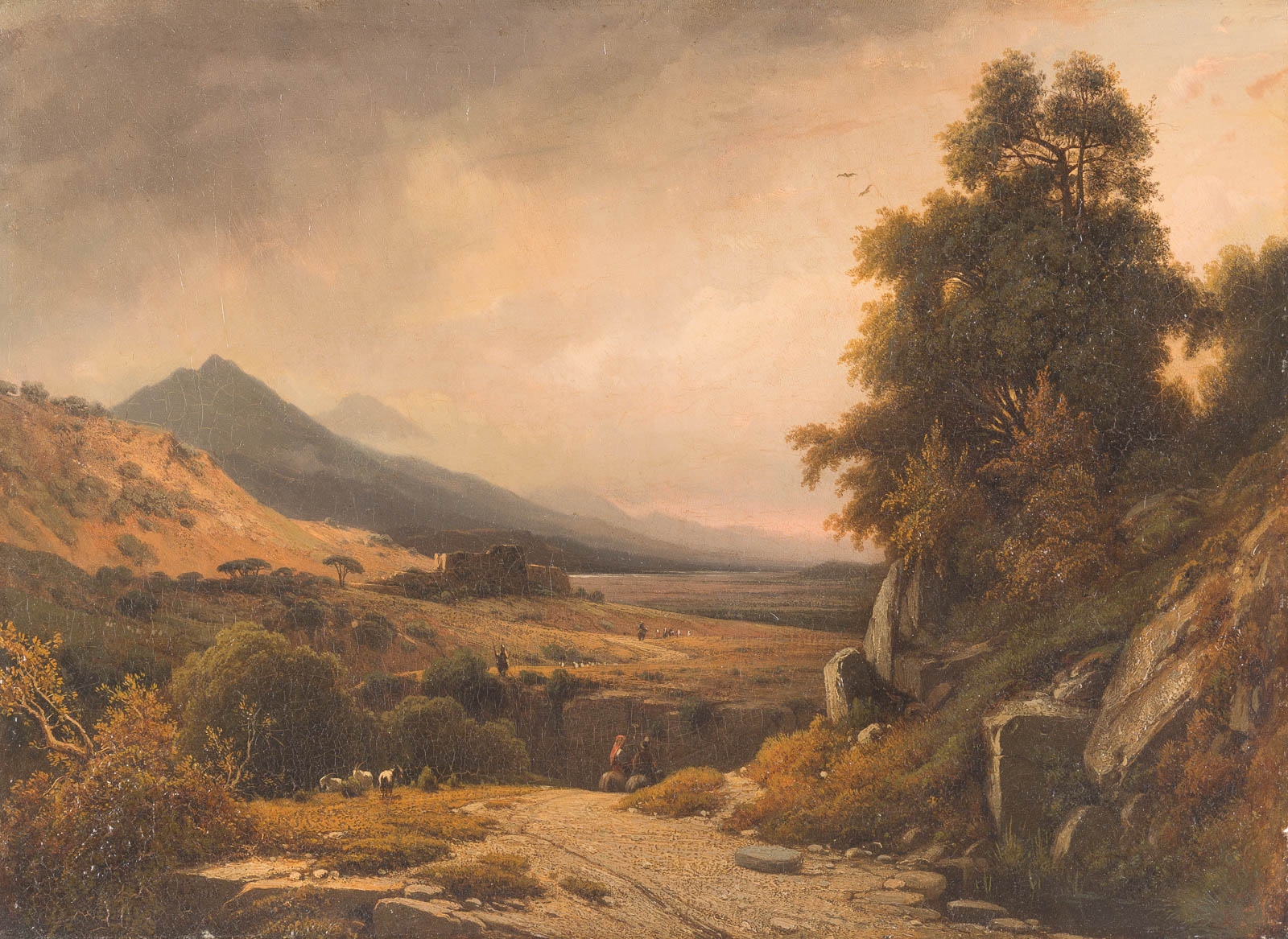 Louis Auguste Lapito | Italian landscape with decorative figures (1841 ...