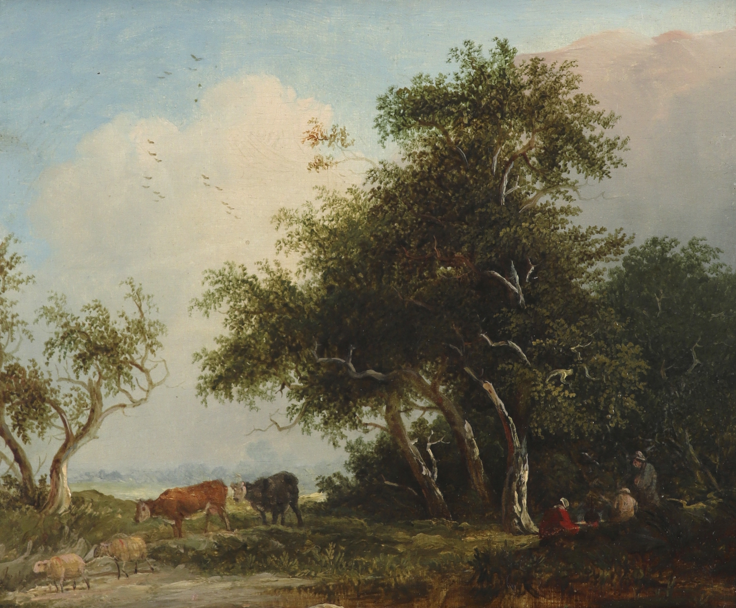 Edward Charles Williams | Two works : Landscape with figures around a ...