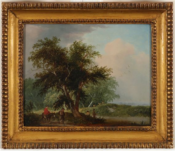 Edward Charles Williams | Two works : Landscape with figures around a ...
