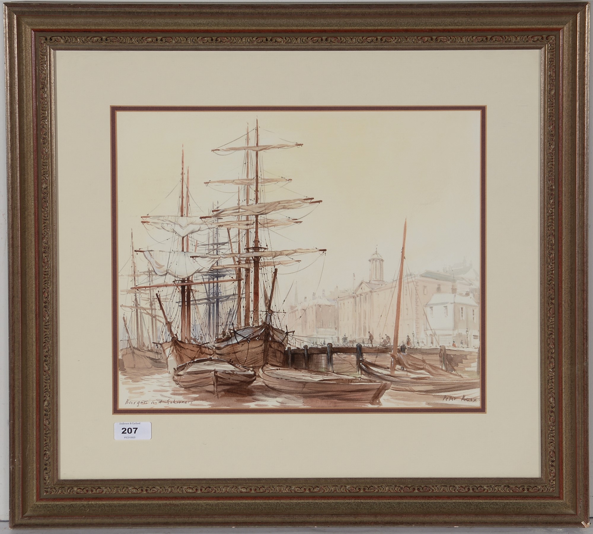 Peter Knox | Barges and Schooners at Greenwich | MutualArt