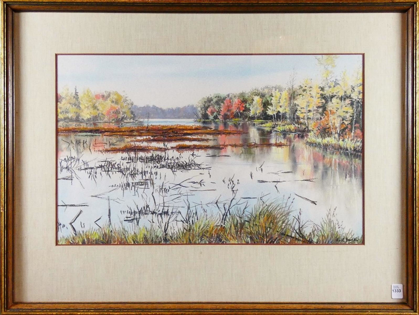 Karl Hanke | Untitled: River Scene in Autumn | MutualArt